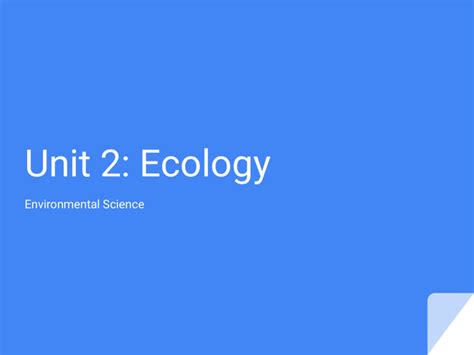 Ecology Environmental Science Presentation