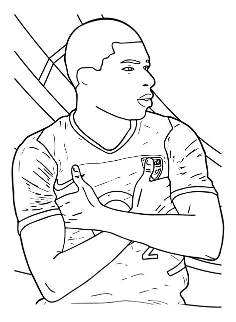 Kylian Mbappé Color Sheets Coloring Page Free Printable Coloring Pages