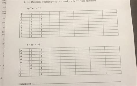 Solved Determine Whether P V Q V R And P V Q V R Are Chegg Com