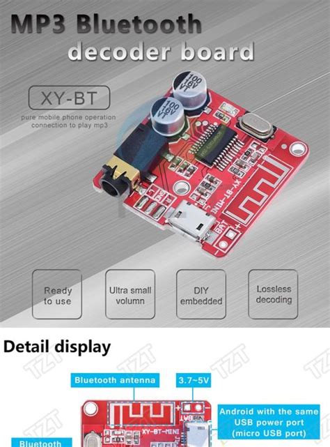 Mp3 Bluetooth Stereo Audio Receiver Xy Bt Mini Module 5v Wireless For Speakers Diy Micro