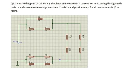 q1 simulate the given circuit on any simulator an