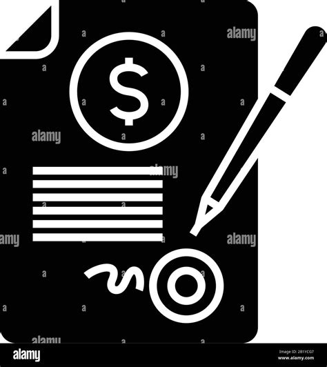Contract Black Icon Concept Illustration Vector Flat Symbol Glyph
