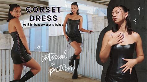 Corset Dress With Lace Up Sides Sewing Tutorial Pattern Youtube