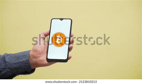 Person Holding Phone Icon Bitcoin Symbol Stock Photo Shutterstock