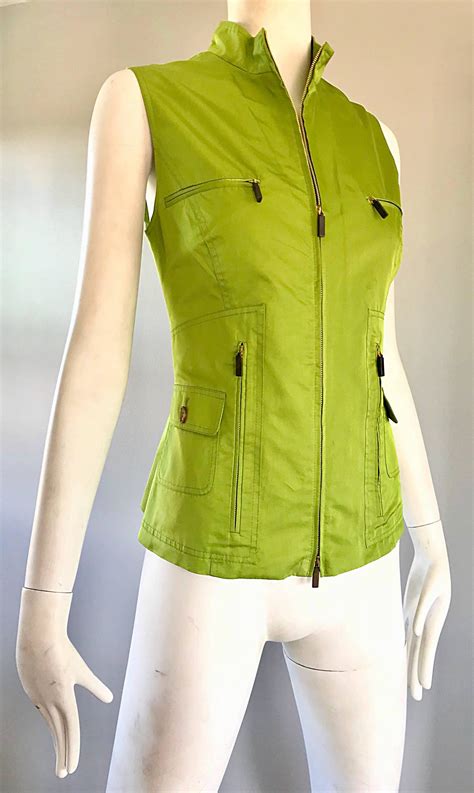 New 1990s Carolina Herrera Size 8 Lime Green Silk Cotton Vintage 90s