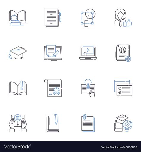 Public speaking line icons collection confidence Vector Image