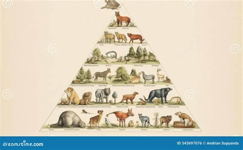 Animal Classification Pyramid Illustration Stock Illustration