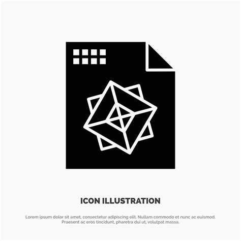 File Processing 3d Design Solid Black Glyph Icon 14644355 Vector Art At