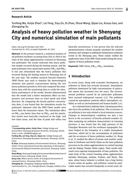 pdf analysis of heavy pollution weather in shenyang city and