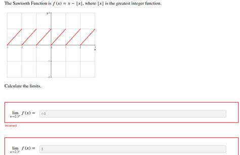 Solved The Sawtooth Function Is Fxx−⌊x⌋ Where ⌊x⌋ Is The