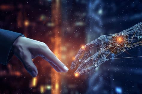 Premium Photo Ai Machine Learning Human Robot Interaction In Digital