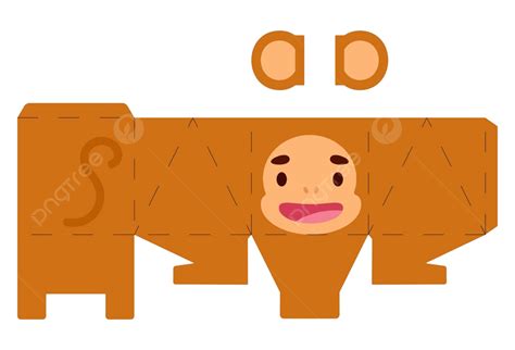Monkey Party Favor Box Template For Any Occasion Vector Shape Baby Carton PNG And Vector With
