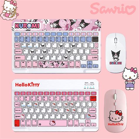 Sanrio Kawaii Hello Kitty Cinnamoroll Kuromi Keyboard Cartoon Style