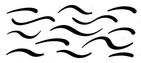 Collection Of Handdrawn Calligraphic Elements Featuring Swoosh Curves