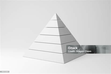 흑백과 미니멀리즘의 흰색 배경에 겹겹이 쌓인 흰색 피라미드 웹 사이트 템플릿 및 슬라이드 쇼 프레젠테이션을 위한 디자인