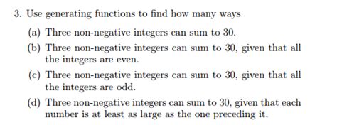 Solved Use Generating Functions To Find How Many Ways A Chegg Com