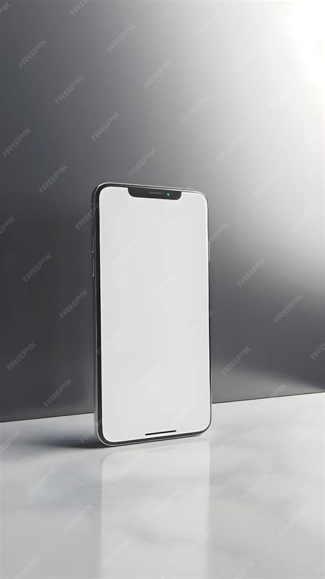 회색 바탕에 빈 화면을 가진 스마트폰 모 3d 렌더링 Ai 생성 Psd