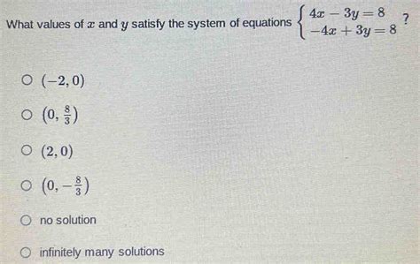 solved what values of x and y satisfy the system of equations