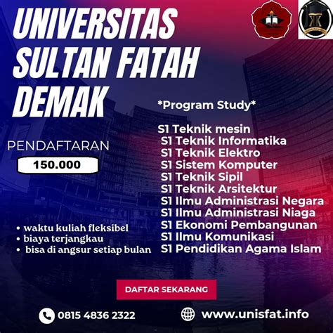 Rincian Biaya Kuliah Kampus Unisfat Demak Kuliah Karyawan