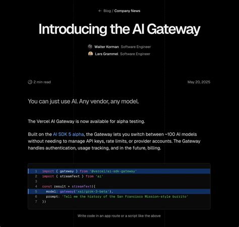 Vercel Launches Ai Gateway Alpha And Beta V0 Ai Model With Openai Compatible Api And Integration