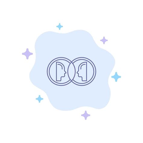 Coin Face Dual Duplicate Man Blue Icon On Abstract Cloud Background 19115695 Vector Art At Vecteezy