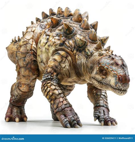 A Massive Ankylosaurus With Its Armored Body And Clubbed Tail Looking