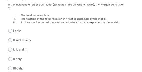 Solved In The Multivariate Regression Model Same As In The Chegg