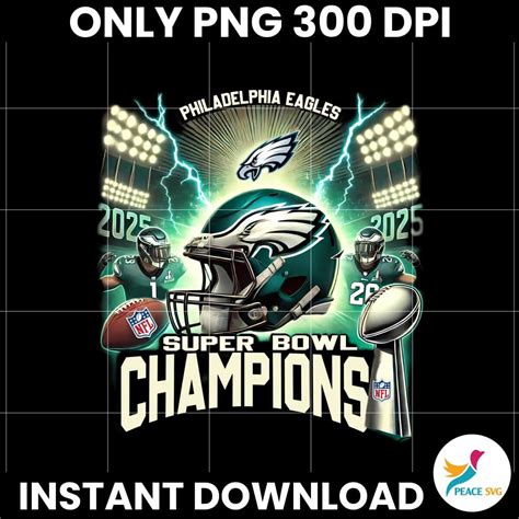 Super Bowl Lix Champions Philadelphia Eagles Png Instant Download