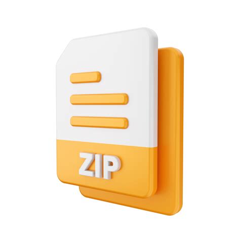 D File ZIP Icon Illustration PNG