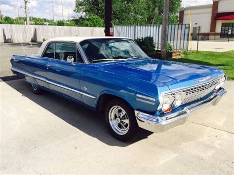 1963 Chevrolet Impala 2dr Sport Coupe Ss Clone 350v8 4 Speed Blue