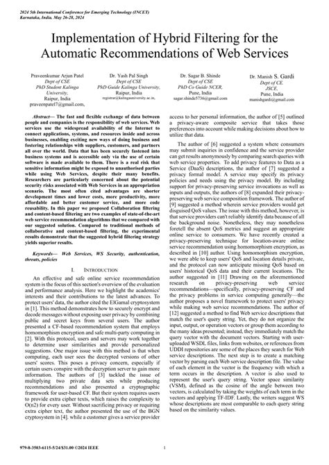 Pdf Implementation Of Hybrid Filtering For The Automatic Recommendations Of Web Services