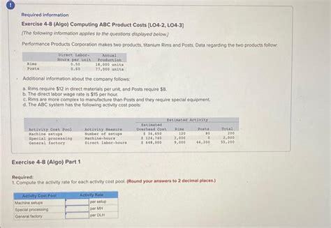 Solved Required Information Exercise Algo Computing Chegg