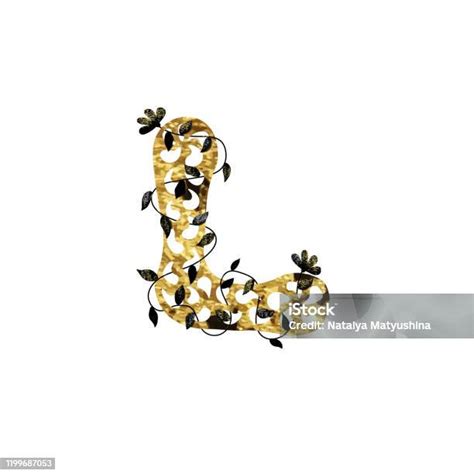 둥근 황금 글자 L과 나뭇 가지와 영어 알파벳 벡터 그림입니다 웨딩 제품 초대장 인사말 인쇄 로고 아이콘의 디자인을위한 빈티지 스타일 원형에 대한 스톡 벡터 아트 및 기타