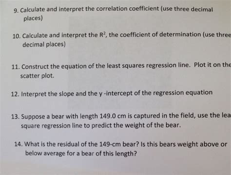 Solved 9 Calculate And Interpret The Correlation
