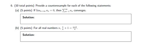 Solved 6 10 Total Points Provide A Counterexample For