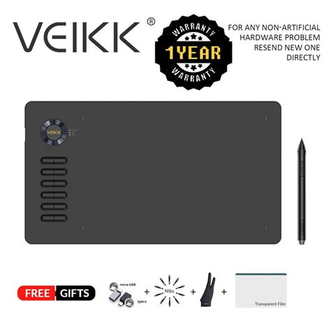 Veikk A15 Drawing Tablet 8192 Level Battery Free Pen 10x6 Inch Shopee