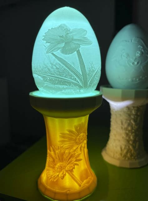 🥚 lithophane easter eggs with lithophane pillars・free 3d file for ・cults