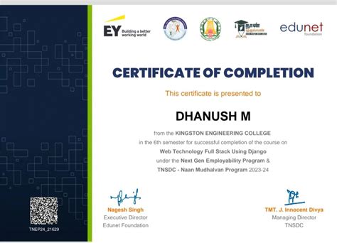 Dhanush M On Linkedin Full Stack Development Using Django