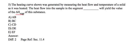 Solved 5 The Heating Curve Shown Was Generated By Measuring