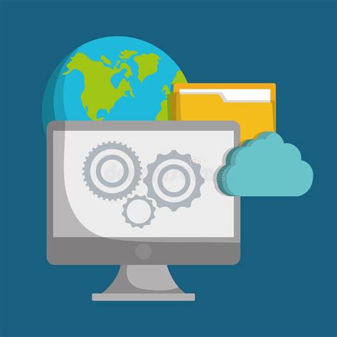 data center and web hosting design stock vector illustration of safe