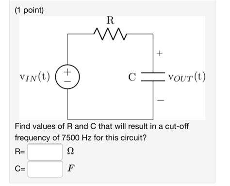 Solved Find Values Of R And C That Will Result In A Chegg Com