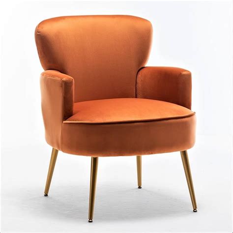 Container Furniture Direct Trendy Velvet Accent Chair With Gold Metal