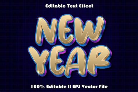 Premium Vector New Year Editable Text Effect