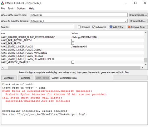 Building Paraview Superbuild In Windows 10 Paraview Support Paraview