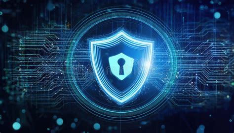 Digital Shield With A Keyhole Surrounded By Circuit Patterns Symbolizing Cybersecurity And Data