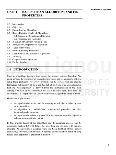 Block 1 Pdf Algorithms Computational Complexity Theory