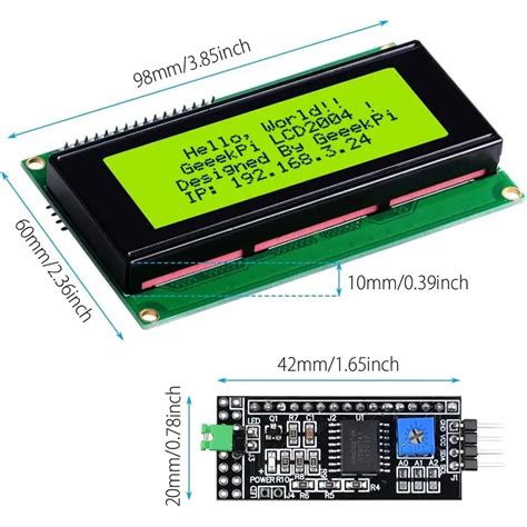 LCD Pour Ardu Technologie IIC Couleurs Bleu Vert Blanc Test Et Avis