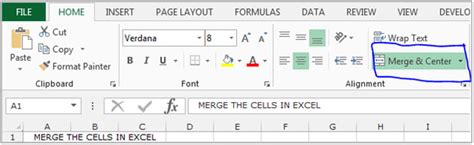 Merge And Center In Microsoft Excel