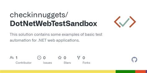 github checkinnuggets dotnetwebtestsandbox this solution contains