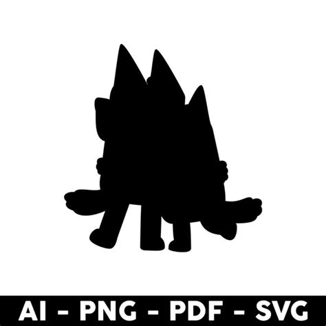 Bluey And Bingo Silhouette Svg Bingo Svg Bluey Svg Bluey Inspire